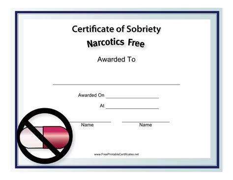 Narcotics Free Certificate Of Sobriety Template Download Printable Pdf Templateroller