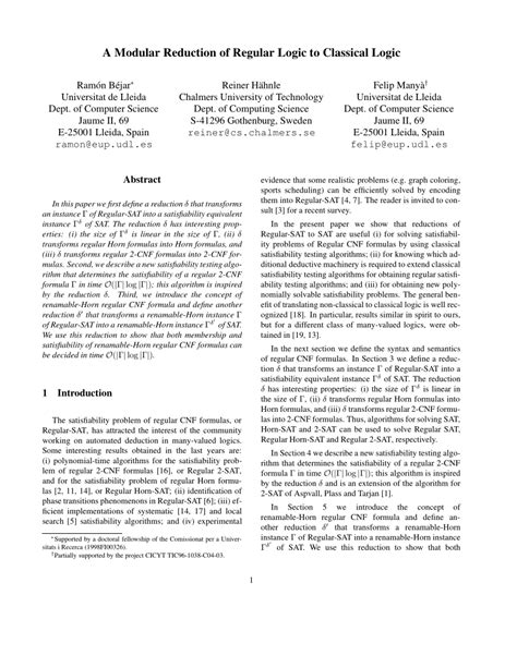 Pdf A Modular Reduction Of Regular Logic To Classical Logic