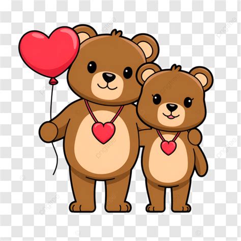 Two Teddy Bears With Balloons Adorable Love Moment For Romance Two