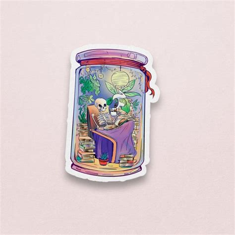 Skeleton Jar Sticker Etsy