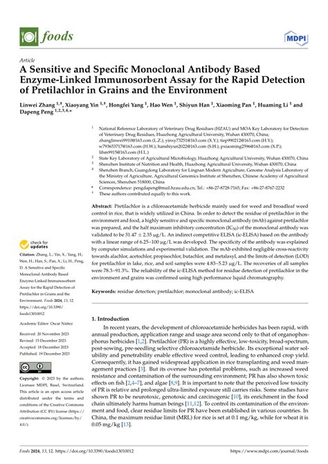 Pdf A Sensitive And Specific Monoclonal Antibody Based Enzyme Linked