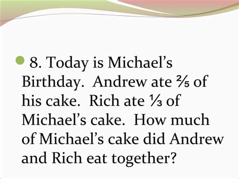 Fraction Test Review Ppt