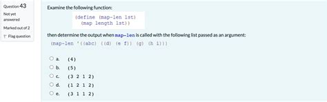 Solved Question Examine The Following Function Not Yet Chegg