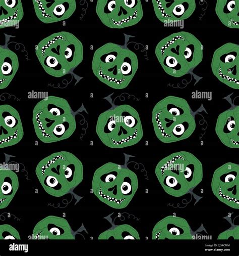Halloween Seamless Pumpkin Pattern For Fabrics And Textiles And