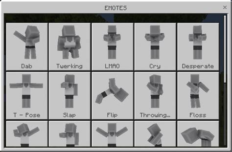 Emotes Minecraft Addon