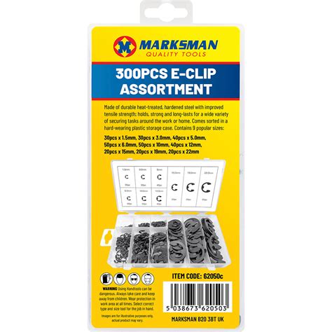 New 300pc E Clip Circlip Cir External Retaining Snap On Ring Assortment Bit Kit