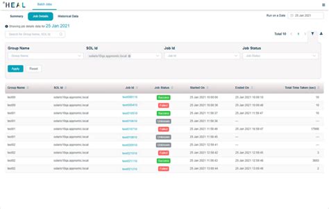 Batch Job Monitoring Heal Software Inc