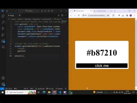 Video Launching Random Color Generator With Html Javascript And Css