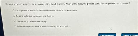 Solved Suppose A Country Experiences Symptoms Of The Dutch