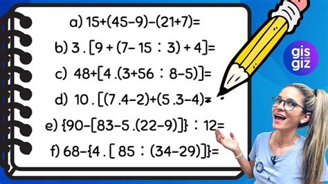 EXPRESSÕES NUMÉRICAS EXERCÍCIOS Prof Gis MATEMÁTICA BÁSICA 21st