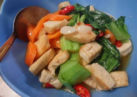 Resep Tumis Sawi Sendokpakcoy Plus Wortel And Tahu Putih Oleh Ndah Via
