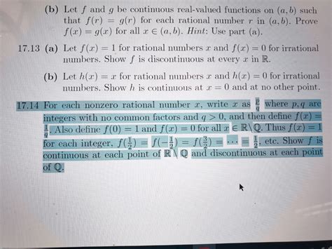 Solved B Let F And G Be Continuous Real Valued Functions