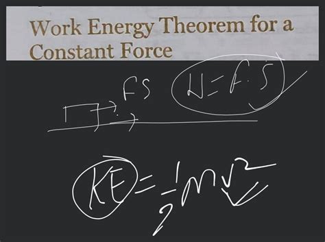 Work Energy Theorem For A Constant Force Filo