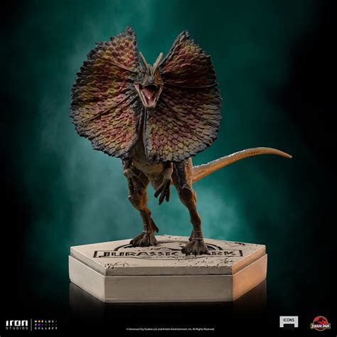 Jurassic Park Dilophosaurus Icons Statue Entertainment Earth