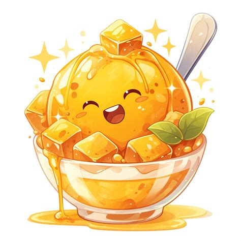 Premium Vector Silky Mango Lassi Dessert Cartoon Drawing