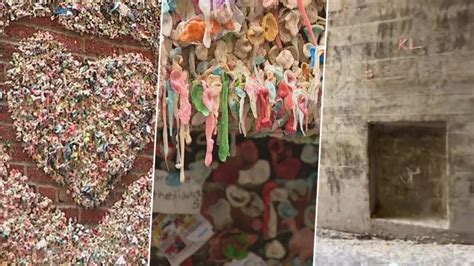 The Gum Wall In Seattle Undergoes Cleaning With Power Wash For First