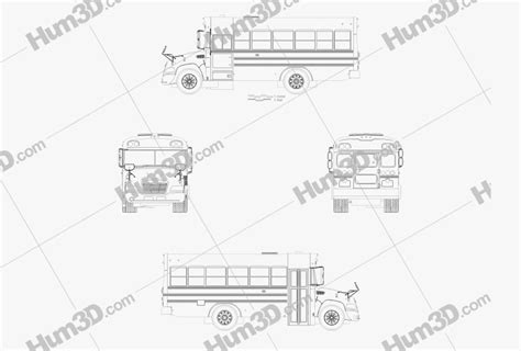 Blue Bird Vision Schulbus L1 2015 Blueprint 3dmodels