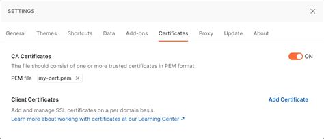 Working With Certificates Postman Learning Center