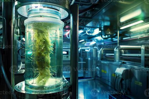 Algae Growing In A Bioreactor In A Modern Laboratory 52600934 Stock