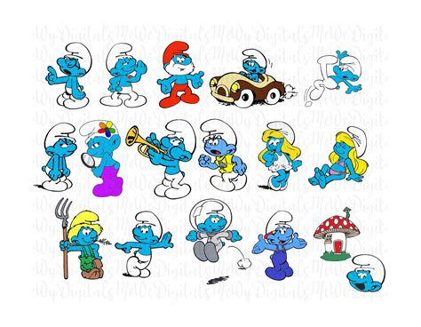 Smurf SVG PNG Bundle Etsy