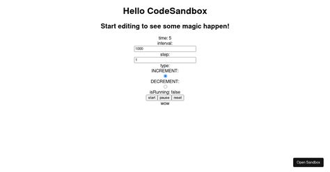 Timer Forked Codesandbox