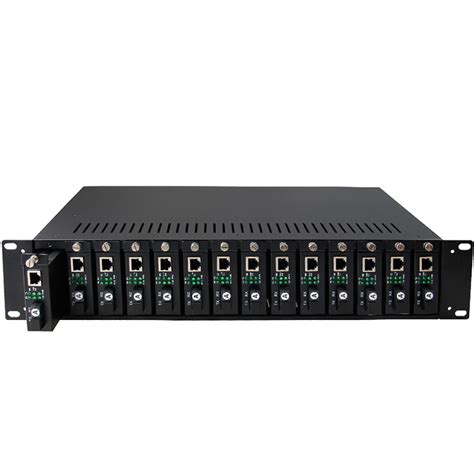 14 Slot Optical Transceiver Chassis Ethernet To Fiber Media Converter