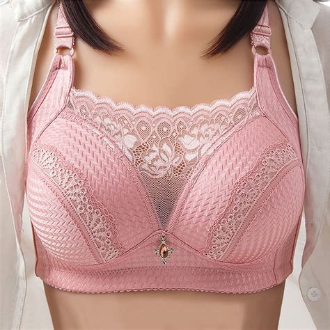 Amidoa Large Bust Women Bra Full Coverage Lace Patchwork Bras 90 S