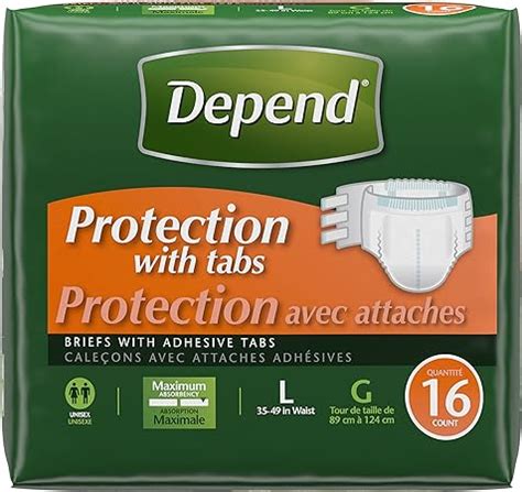 Amazon Depend Protection With Tabs Large Maximum Absorbency