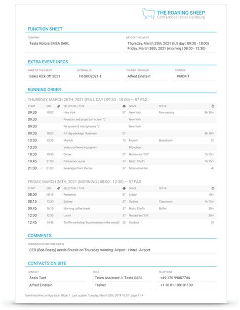 Automated Event Function Sheets MICE Planning For Venues EVENTMACHINE