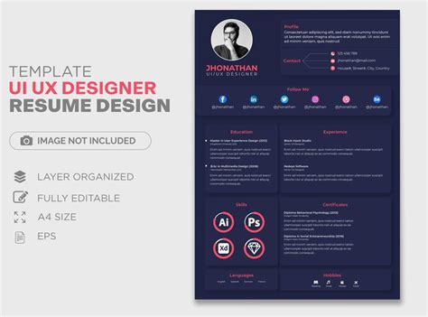 Premium Vector Ui Ux Designer Resume Template