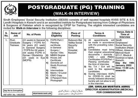 Sindh Employees Social Security Institution Jobs January 2022
