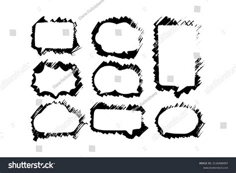 Hand Drawn Sketch Speech Bubbles Set Stock Vector Royalty Free