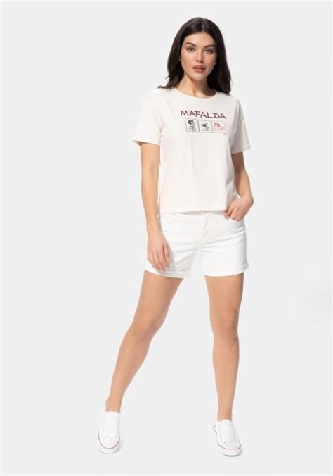 Camiseta Con Estampado Manga Corta De Mujer Mafalda Ofertas Carrefour