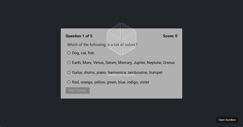React Quiz Codesandbox
