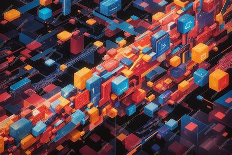 Premium Photo Isometric Big Data Concept Database Abstract Technology