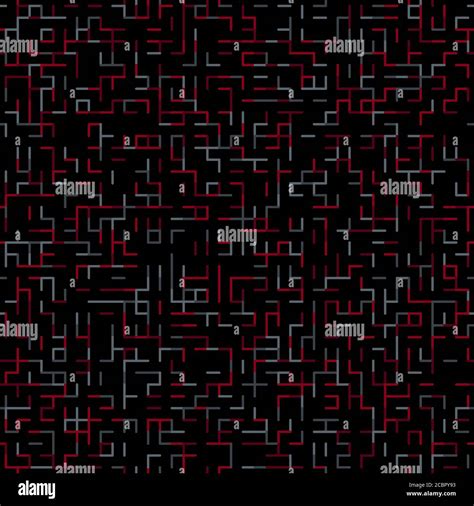 Geometric Random Lines Pattern Abstract Technology Dark Background With Red And Grey Geometric