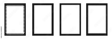 Stories Frames Set Zigzag Wavy Edges Retro Squiggle Frames Psychedelic Rectangles Photo