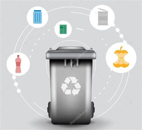 Recycle Infographic With Trash Bin And Garbage Icons Stock Vector By