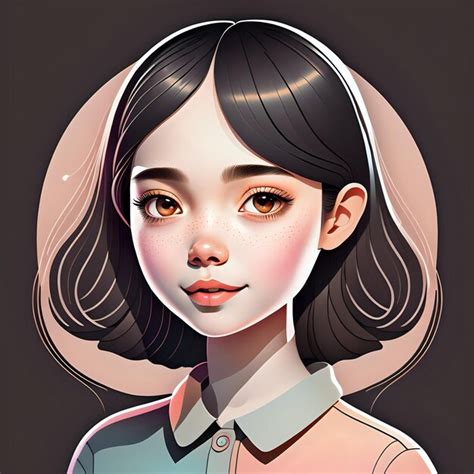 Premium Photo Illustration Of A Beautiful Girl In Cartoon Style Girl