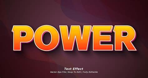 Premium Vector | Power text effect editable 3d text style