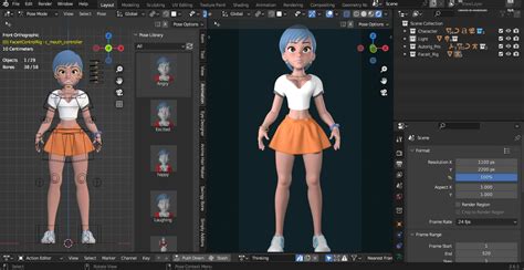 Martha Rigged Stylized Girl Character Blender Market