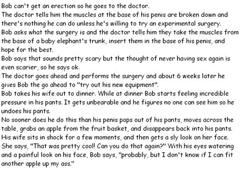Bob Cant Get An Erection So He Goes To The Doctor The Doctor Tells
