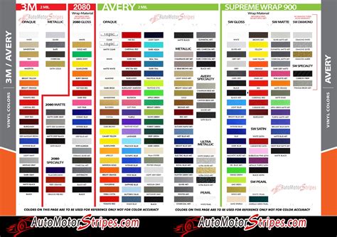 Wrap N Graphics Vinyl Color Chart 56 Off