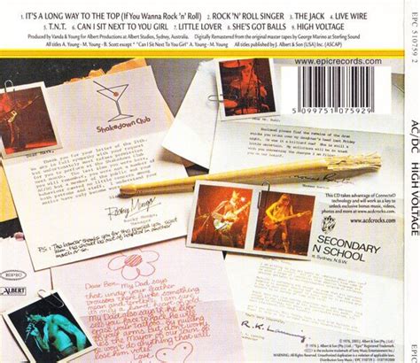 Acdc High Voltage Tron Records Cds Acdc Rock Hard Rock Nmint