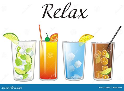 Relax With Cocktails Stock Illustration Illustration Of Name 93778954
