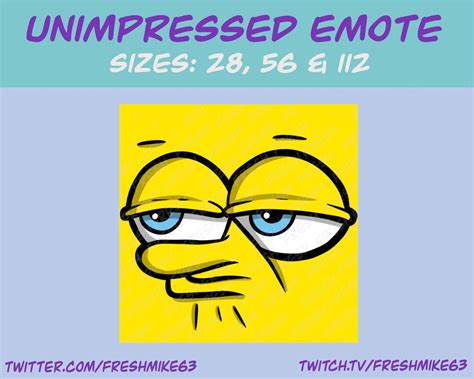 Unimpressed Emote Twitch Emote Youtube Emote Discord Emote