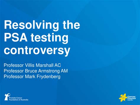 Ppt Resolving The Psa Testing Controversy Professor Villis Marshall