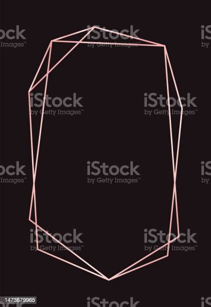 심플한 수직 기하학적 로즈 골드 프레임 테두리 결혼식 또는 생일 초대장 브로셔 포스터 및 명함을 위한 벡터 현대 디자인 템플릿