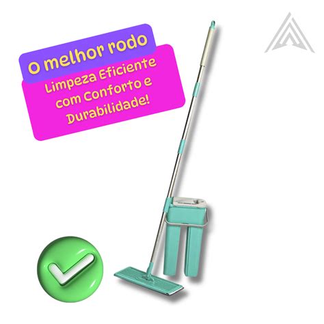 Rodo Flat Mop E Balde Lava E Seca Profissional Com 1 Refil Shopee Brasil