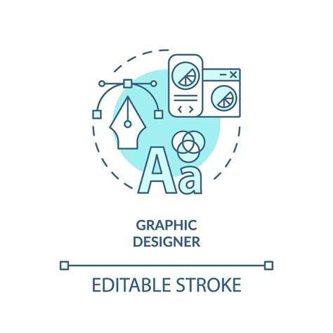 Graphic Designer Turquoise Concept Icon Creative Occupation Digital Skill Freelance Worker
